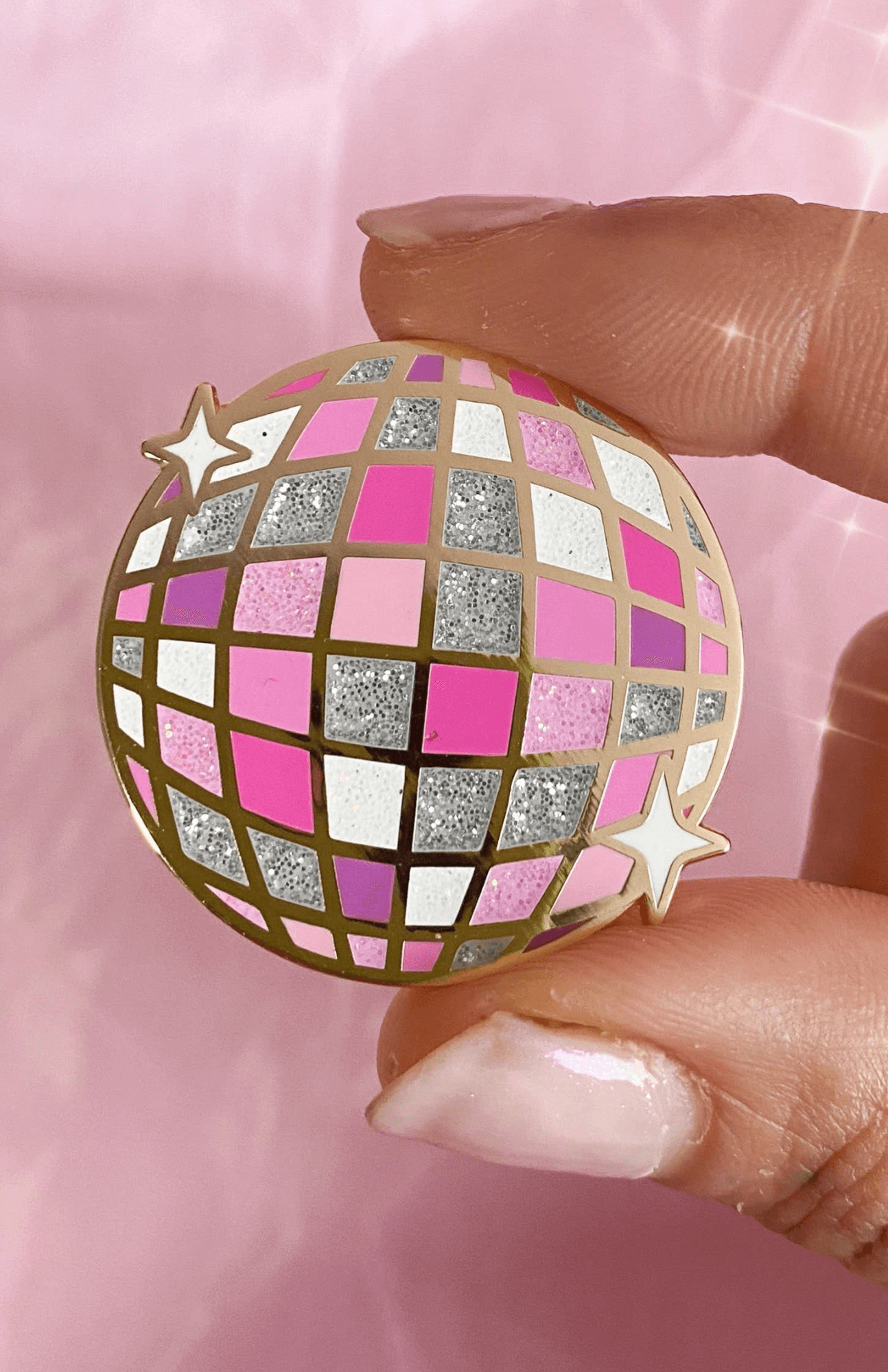 Disco Ball Enamel Pin – The Nahas Girls
